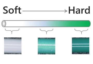 Variable durometer tube
